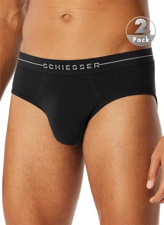 Schiesser Herren Slips schwarz Baumwolle & Mix unifarben
