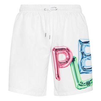 Philipp Plein Homme, Maillots de bain, Blanc, Taille: 3XL Swim Boxer Bombing Graffiti