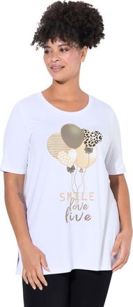 Miamoda Damen gro&szlig;e Gr&ouml;&szlig;en &Uuml;bergr&ouml;&szlig;en Plus Size T-Shirt, A-Linie, Luftballon-Motiv schneewei&szlig; 48 839257200-48