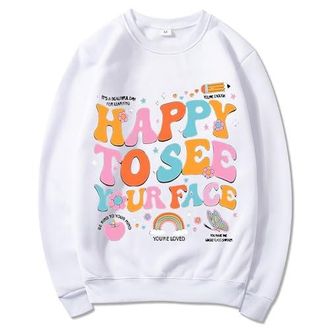 Generic Sweat-shirt pour femme - Imprim&eacute; graphique britannique - Haut surdimensionn&eacute; - Col rond - Manches longues - Automne - Hiver - D&eacute;contract&eacute; - Confortabl