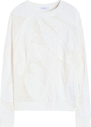 Max Mara Femme, Pulls, Blanc, Taille: 38 FR Mxmsalvo Maille Col Rond