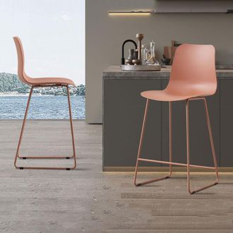 M&S Collection M&s - Lot de 2 chaises de bar H65 cm terracotta - noryz