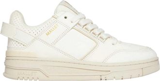 Mallet Footwear Compton Sneaker f&uuml;r Damen, Leder, Niedrig geschnitten, Grob flach (Naturwei&szlig;)