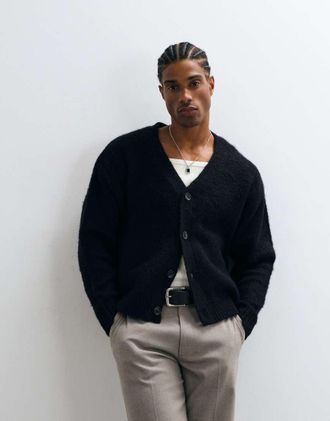 Cotton On gilet boutonn&eacute; coupe carr&eacute;e noir