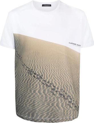 Costume National Homme, Tops, Blanc, Taille: 2XL Logo-Print Detail T-Shirt