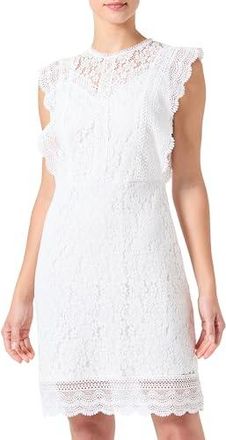 Only Onlnew Karo Life SL Lace Dress WVN Robe en Dentelle, Cloud Dancer, L Femmes