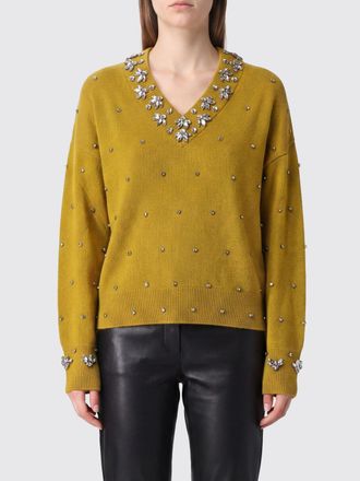 Pinko Pullover aus reinem Kaschmir mit V-Ausschnitt und Kristallstickerei