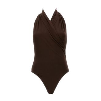 Andamane Body sans manches drap&eacute; - Femme - Tops - Brun - Taille: 36 FR