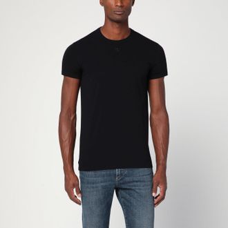 Dolce & Gabbana Schwarzes T-Shirt mit Logo-Stickerei