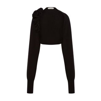 Alberta Ferretti Femme, Pulls, Noir, Taille: 36 FR Pull au Design Floral Aw25