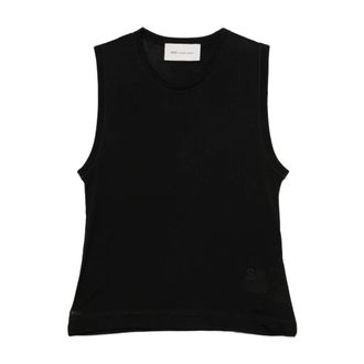Ami &Auml;rmelloses Rundhals-Tanktop - - Tops - Damen - Schwarzk - XS