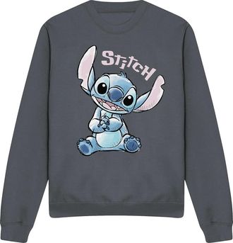 Disney Unisex Lilo and Stitch Colour Me Happy Adults Crew, Charcoal Sweatshirt, anthrazit, XL