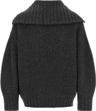 The Attico Scoop Sweater - Charcoal