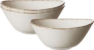 Ritzenhoff & Breker Servierschalen-Set Casa 3-teilig, 16 x 19 cm, Ovale Schalen im Vintage-Look, Mix & Match-Geschirr, Spülmaschinenfest & Mikrowellengeeignet, Porzellan,