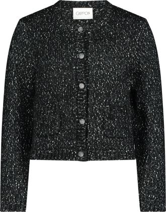 Cartoon Cardigan mit lockerer Passform und Knopfverschluss - - Knitwear - Damen - Schwarzk - 2XL