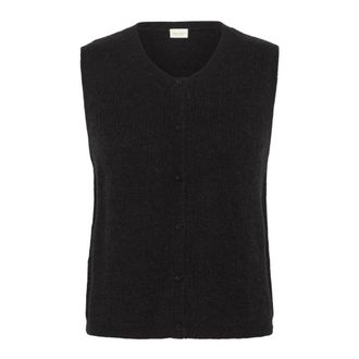 Part Two Schwarze Strickweste mit V-Ausschnitt - - Knitwear - Damen - Schwarzk - XS