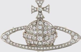 Vivienne Westwood Brosche aus Messing mit Orb-Logo und Kristallen