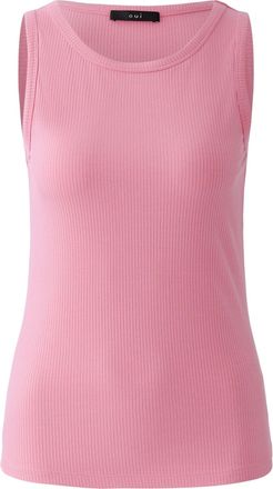 Oui Damen Top FILIZ elastische Viskoserippe schmal geschnitten Uni