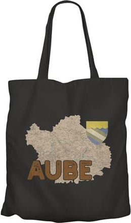 Fabulous Tote Bag Sac Shopping en Toile Noir - Aube 10 D&eacute;partement Troyes Carte Ancienne France - 10 L