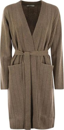 Max Mara Femme, Pulls, Brun, Taille: 38 FR Cardigan en cachemire avec poches &agrave; ceinture