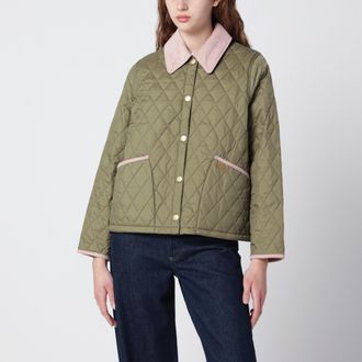 Barbour Gesteppte Liddesdale Cropped Icons Jacke in Olivgr&uuml;n