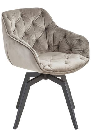 Livetastic Armlehnstuhl, Grau, Schwarz, Holz, Metall, Textil, Pappel, Sperrholz, Drehkreuz, 59.5x84x63.5 cm, Sitzfl&auml;che 360&deg; drehbar, Esszimmer, St&uuml;hle, Esszimme