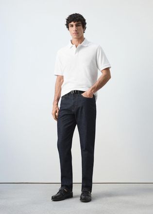 Mango Polo regular-fit piqu&eacute; coton blanc - Homme - XXL - MANGO MAN