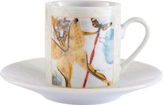 Hallmark A28409 Dali Extravaganza Espresso Cup und Saucer Set of 2, Keramik, mehrfarbig, 11.5 x 11.5 x 7 cm