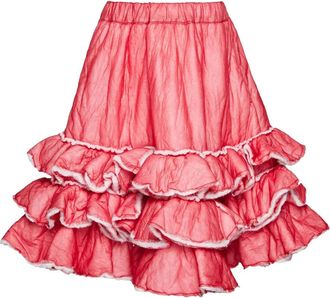 Comme Des Gar&ccedil;ons Gestufter Rock mit R&uuml;schen - Rot