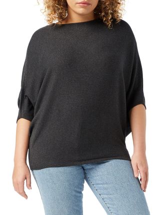 Jacqueline de Yong JdY Damen JDYNEW Behave BATSLEEVE KNT NOOS Pullover, Dark Grey Melange/Detail:Melange, XXS