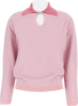 Barrie Femme, Tops, Rose, Taille: 42 FR Haut en laine avec broche en strass