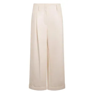 Philosophy di Lorenzo Serafini Femme, Pantalons, Beige, Taille: 44 FR Pantalon Large L&eacute;ger &Eacute;l&eacute;gant Taille Haute