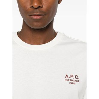 A.P.C. Logo-Embroidered Organic Cotton T-Shirt - White