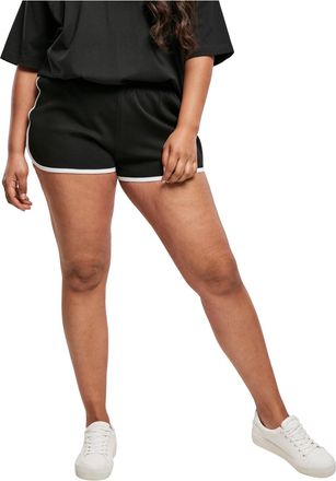 Urban Classics Ladies Organic Interlock Retro Hotpants Black/White 4XL