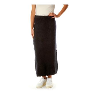 Sams&oslash;e & Sams&oslash;e Femme, Jupes, Noir, Taille: 38 FR Jupe en maille avec ceinture &eacute;lastique