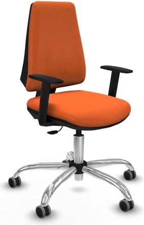 Piqueras y Crespo B&uuml;rostuhl mit weichen Rollen von Elche mit 1D-Armlehnen, ausgestattet mit permanentem Basiskontakt und Schneideschaum, Orange