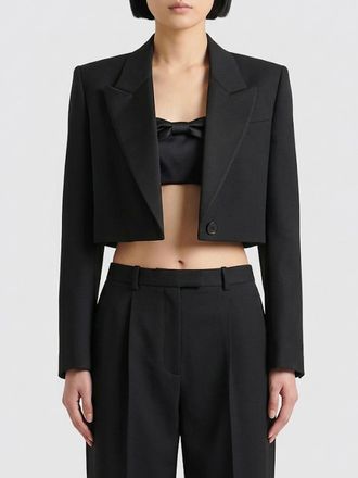 Givenchy Blazer court &agrave; simple boutonnage en laine m&eacute;rinos avec revers