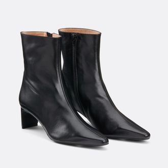 La Redoute Collections Boots En Cuir À Talon Fin