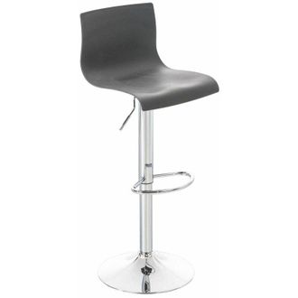 Clp Tabouret de bar Hover R&eacute;glable en Hauteur Assise Plastique Gris M&eacute;tal chrom&eacute;