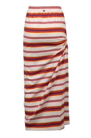 Paco Rabanne Womens Midi Skirt Cotton Red