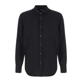 Brunello Cucinelli Lang&auml;rmliges Seiden-Baumwollhemd - - Shirts - Herren - Blau - 2XL