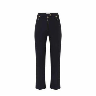 Elisabetta Franchi Femme, Pantalons, Noir, Taille: 40 FR Double Crepe Pantalons