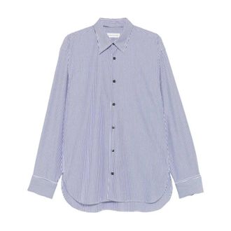 Dries Van Noten Gestreiftes- &uuml;bergro&szlig;es Hemd mit Knopfleiste - - Shirts - Herren - Blau - M