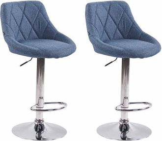 Clp 2er Set Barhocker Lazio Stoff blau