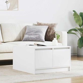 vidaXL Table basse avec tiroirs blanc 70,5x70x40 cm Vidaxl