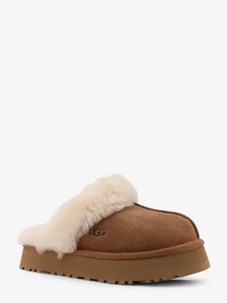 UGG Womens Slip-On Sandals Disquette Suede Brown