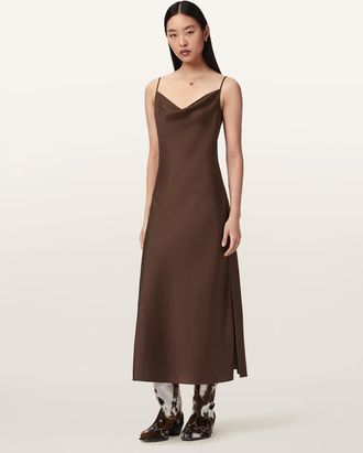 AllSaints Hadley - Kleid in Bitterbraun-Brown