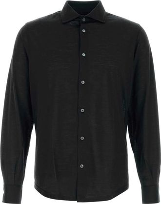 Fedeli Homme, Chemises, Noir, Taille: XL Chemise en laine