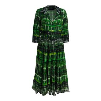 Samantha Sung Aster Watercolor Plaid - - Dresses - Damen - Gr&uuml;n - S