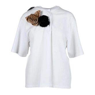 Prada Baumwoll-T-Shirt - - Tops - Damen - Wei&szlig; - L